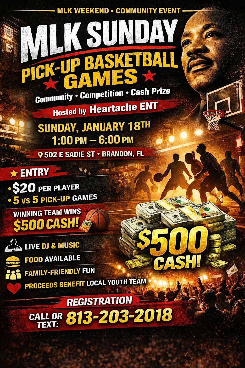 Mlk Basketball Competition With Cash Prize and Playoffs, 502 E Sadie St ...