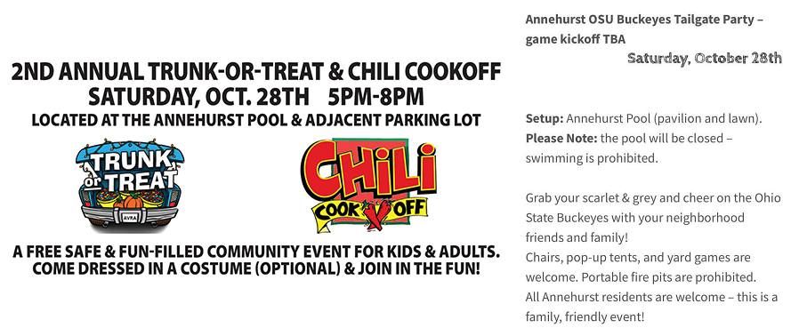 Annehurst Trunk or Treat, Chili Cookoff, and OSU Buckeyes Tailgate ...