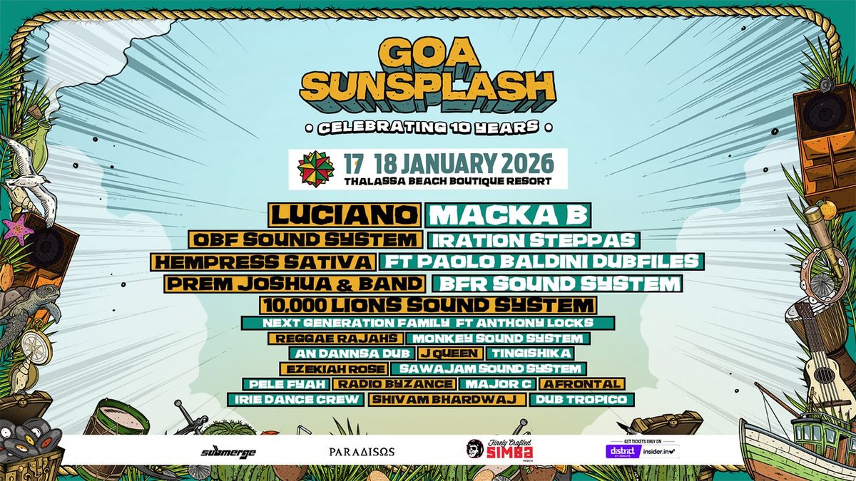 Goa Sunsplash 2026, Thalassa Beach Boutique Resort, Pali, 17 January ...