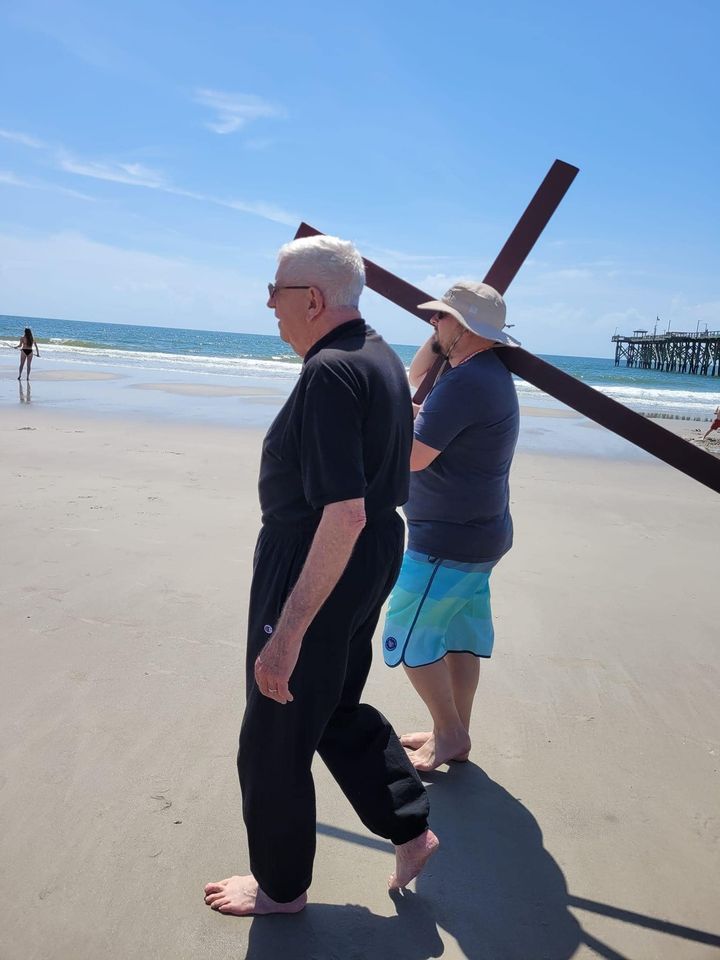 Cross Walk with Rev. Jim Shaver on the Beach, 705 Ocean Dr, Oak Island ...