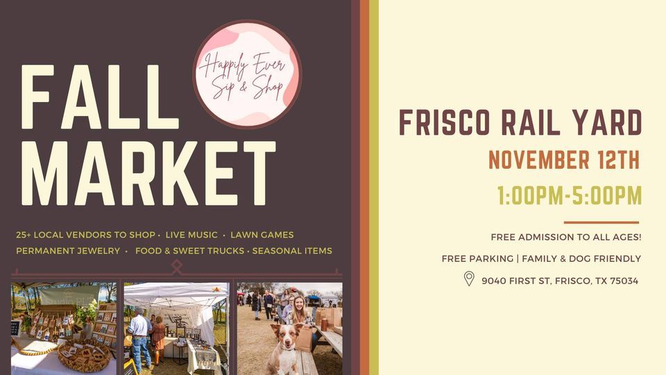 Frisco Fall Vendor Market , Frisco Rail Yard, 12 November 2023 | AllEvents
