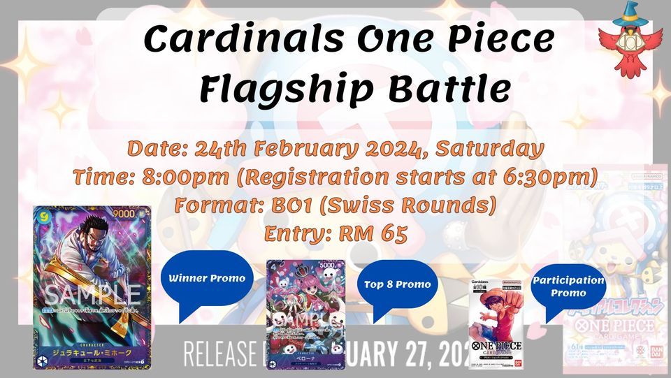 Cardinals One Piece TCG February Flagship Battle, Cardinals Hobby Store ...
