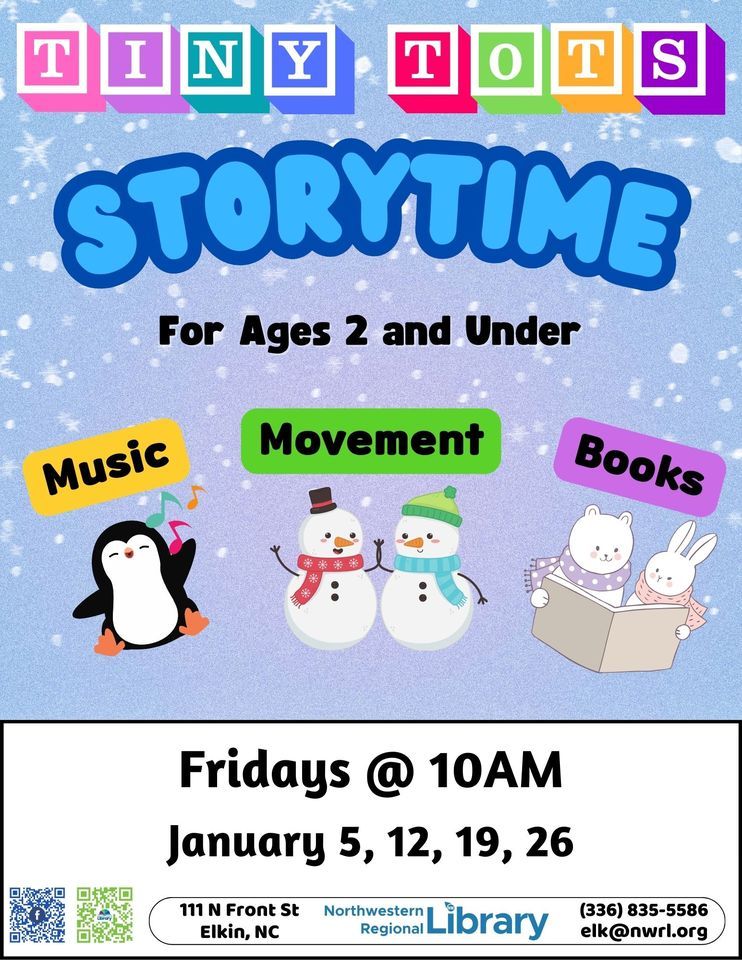 Tiny Tots Story Time (Ages 2 and Under), Elkin Public Library, 19 ...