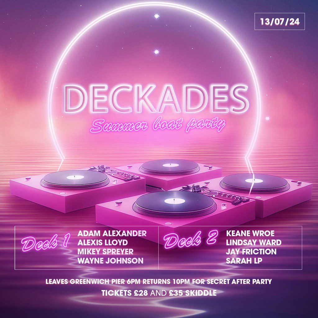 Deckades - Summer Boat Party, Greenwich Pier, Barking, 13 July 2024 ...