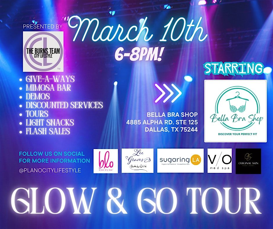 March Glow & Go, Bella Bra Shop, Dallas, 10 March 2026 | AllEvents