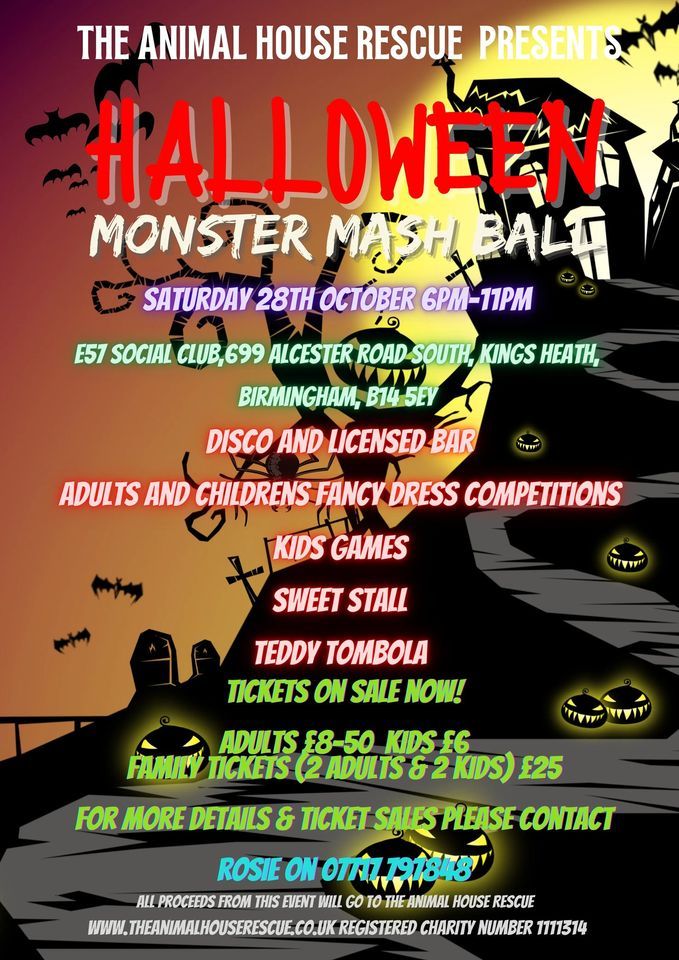 Halloween Monster Mash Ball, E57 Social Club, Birmingham, October 28 ...