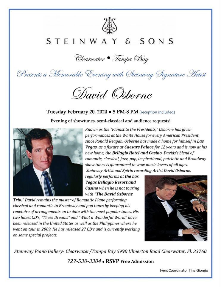 A Memorable Evening with Steinway Signature Artist David Osborne. , The ...