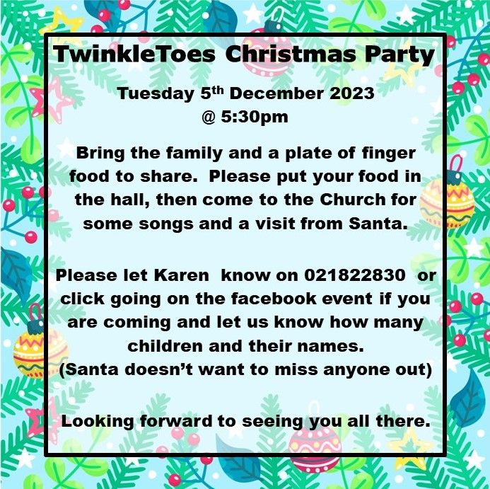 Twinkle Toes Christmas Party, St Simon and St Jude Anglican Church, Te ...