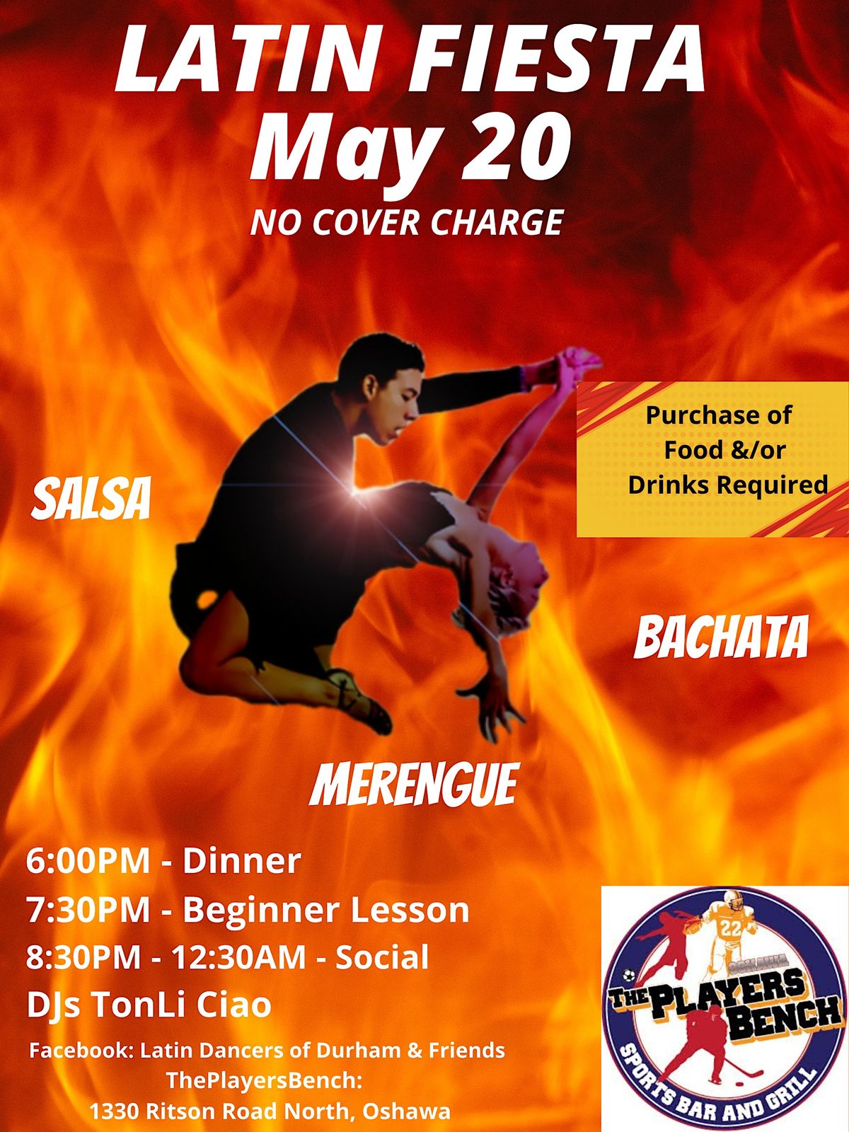 Latin Fiesta Dinner & Dance, The Players Bench Sports Bar & Grill ...