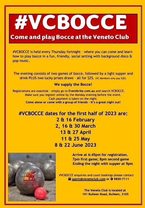 #VCBOCCE - 16 Feb 2023 (2-2023), Veneto Club, Bulleen, 16 February 2023 ...