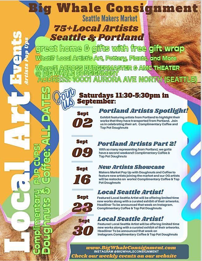 Big Whale Consignment Artist and Makers Market Seattle Event, Big Whale ...