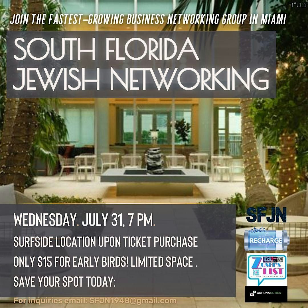 South Florida Jewish Networking, Surfside, 31 July 2024 | AllEvents