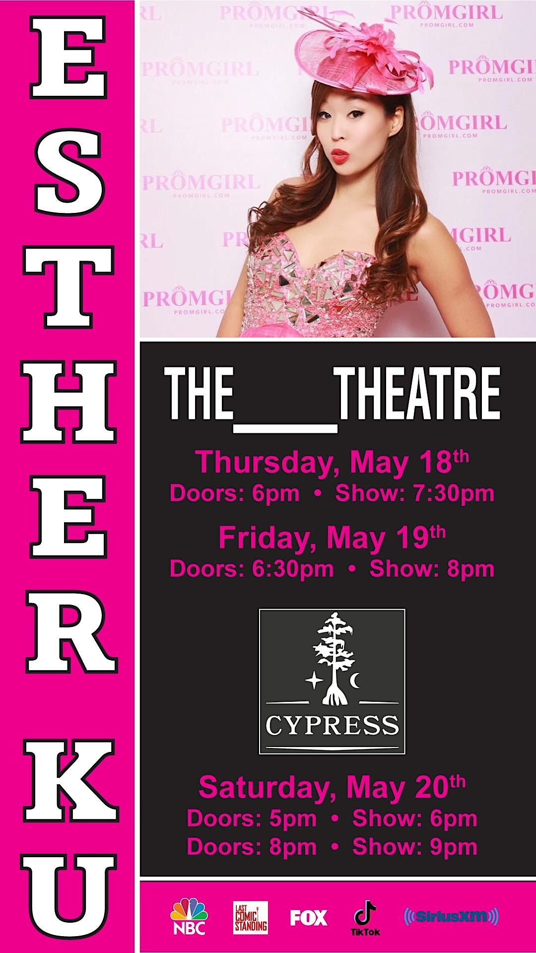 Comedian Esther Ku at the "Cypress Reno" in Reno, NV - Sat May 20th at ...