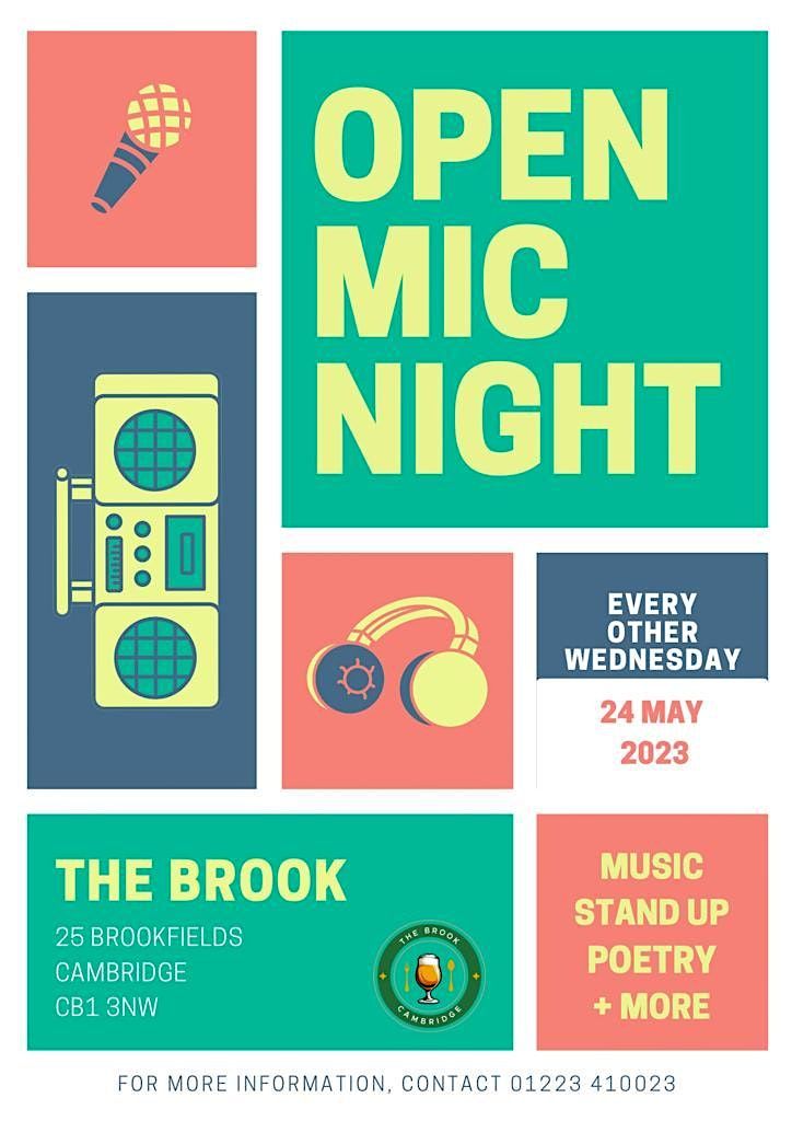Open Mic Night at The Brook Pub, Cambridge, The Brook Cambridge, 24 May ...