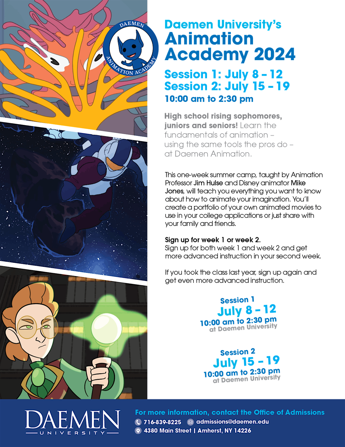 Animation Academy 2024: Session 1, Daemen University, Amherst, 8 July ...