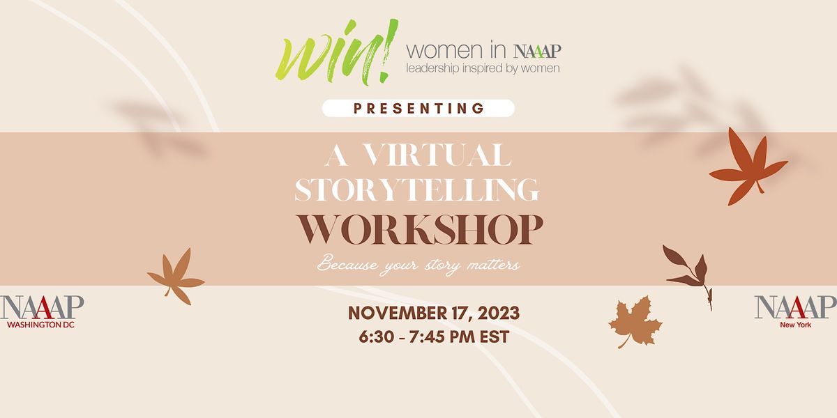 Your Story Matters: A Workshop on Personal Storytelling, November 17 ...