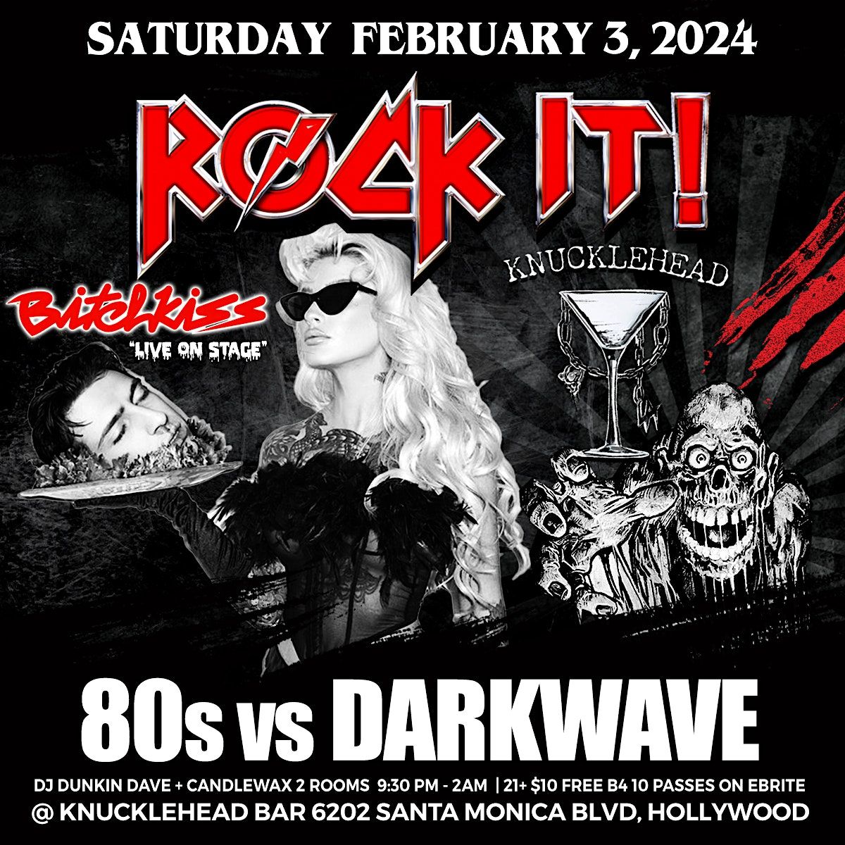 Bitchkiss! - Awesome 80s vs Darkwave : 2 rooms @ Knucklehead Hollywood ...