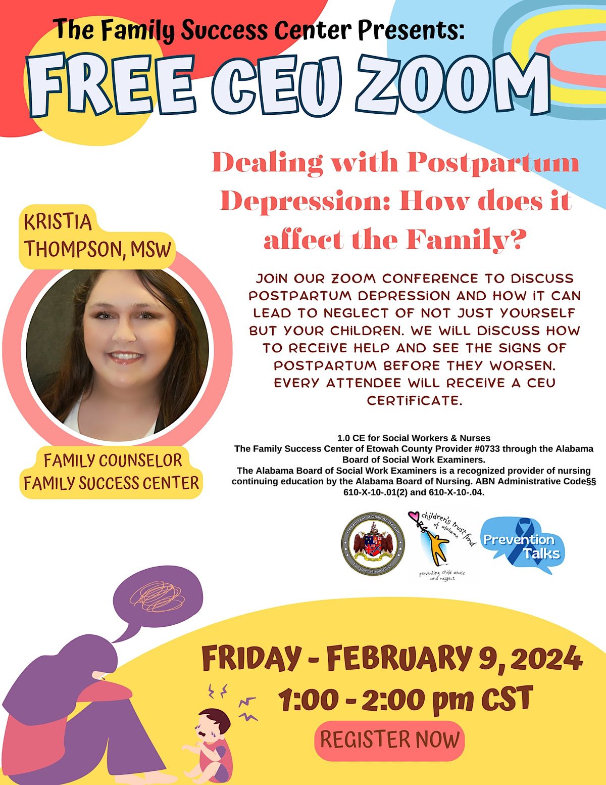 FEBRUARY FREE CEU ZOOM: Postpartum Depression and how it affects the ...