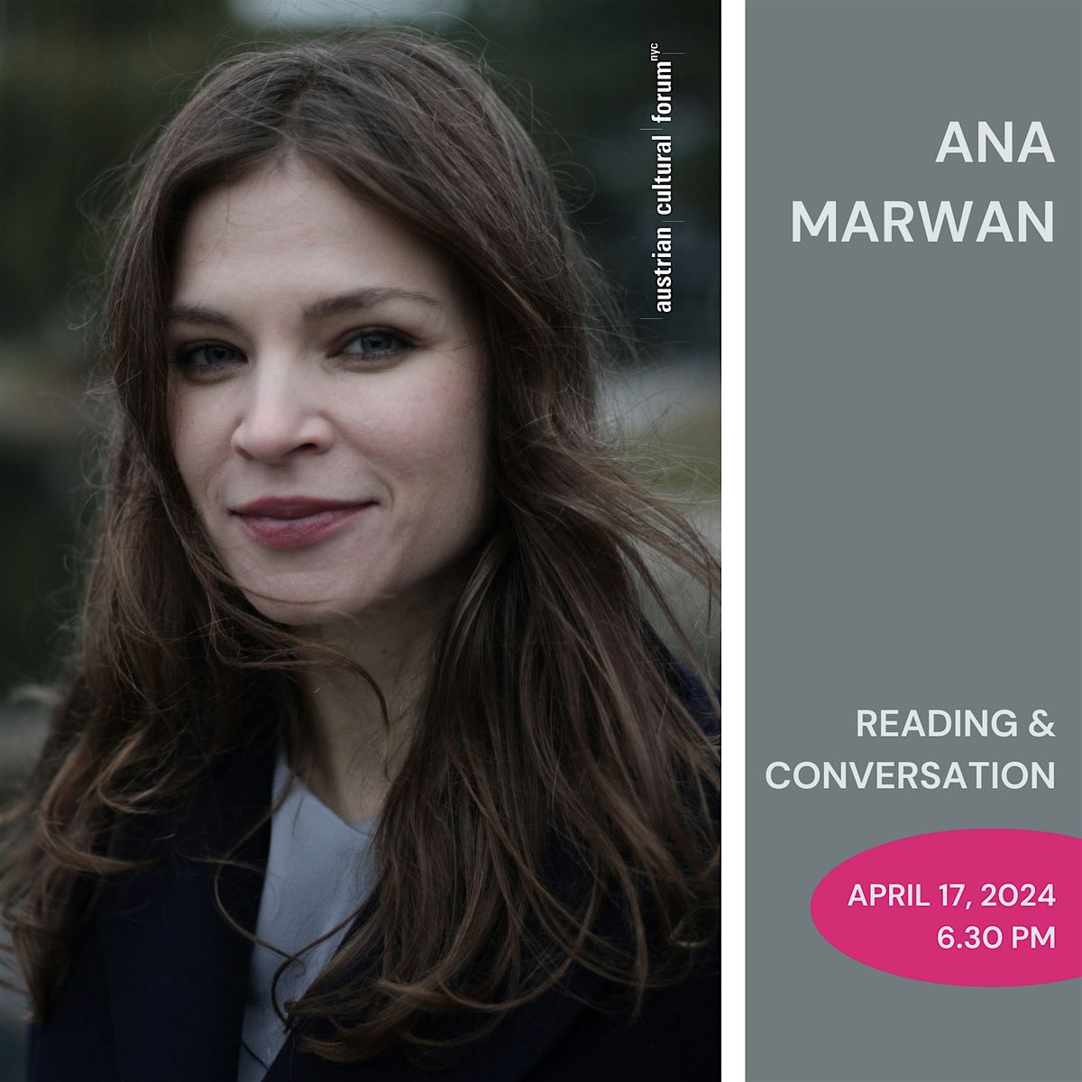 Ana Marwan: Reading and Conversation, Austrian Cultural Forum New York ...