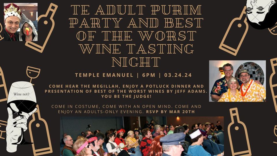 Adult Purim Party!, Temple Emanuel of Greater New Haven, Orange, 24 ...