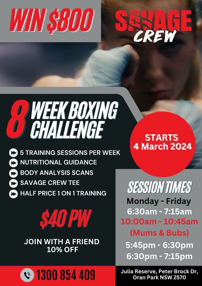 8 Week Challenge Sign Ups, Oran Park Podium, Gledswood Hills, March 2 ...