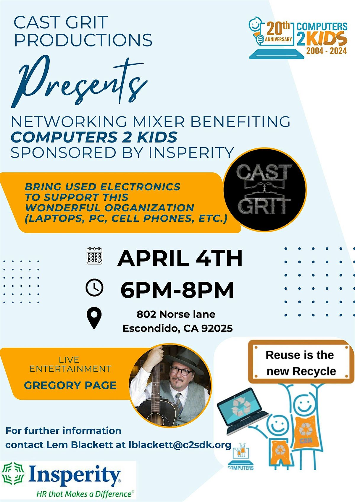 Computer 2 Kids Networking Mixer, Château de Hjärta, Escondido, 4 April ...