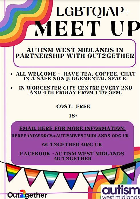 LGBTQ and Autism Meet up, Swan Theatre, Worcester, 26 April 2024 | AllEvents.in