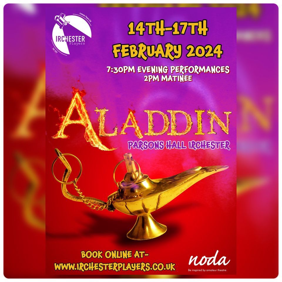Aladdin , Parson's Hall Irchester, Wellingborough, 14 February to 17 February | AllEvents.in
