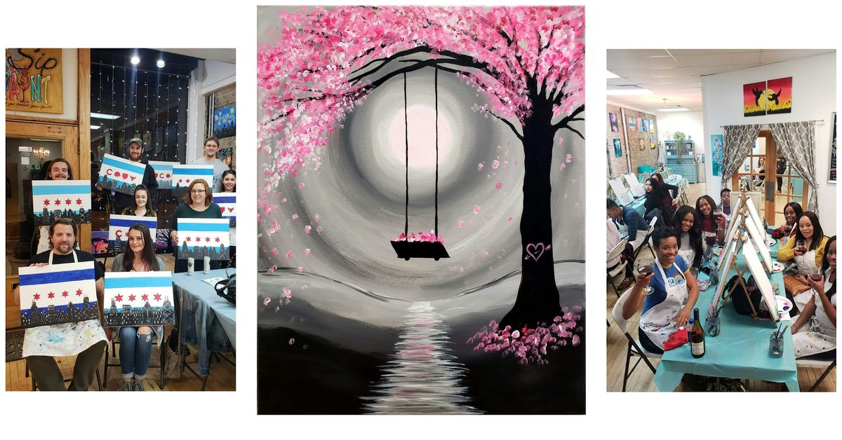 BYOB Sip & Paint Event - "Cherry Blossom Tree", Sip & Paint, Chicago ...