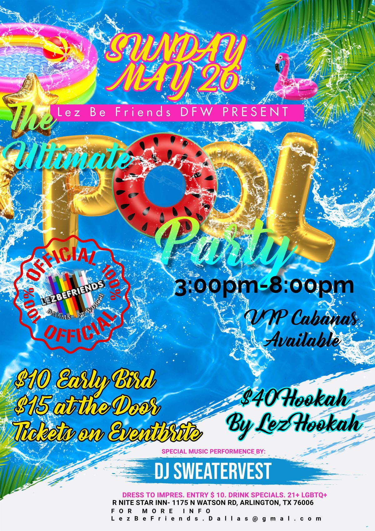 THE ULTIMATE LGBT+ POOL PARTY, R Nite Star Inn, Arlington, 26 May 2024 ...