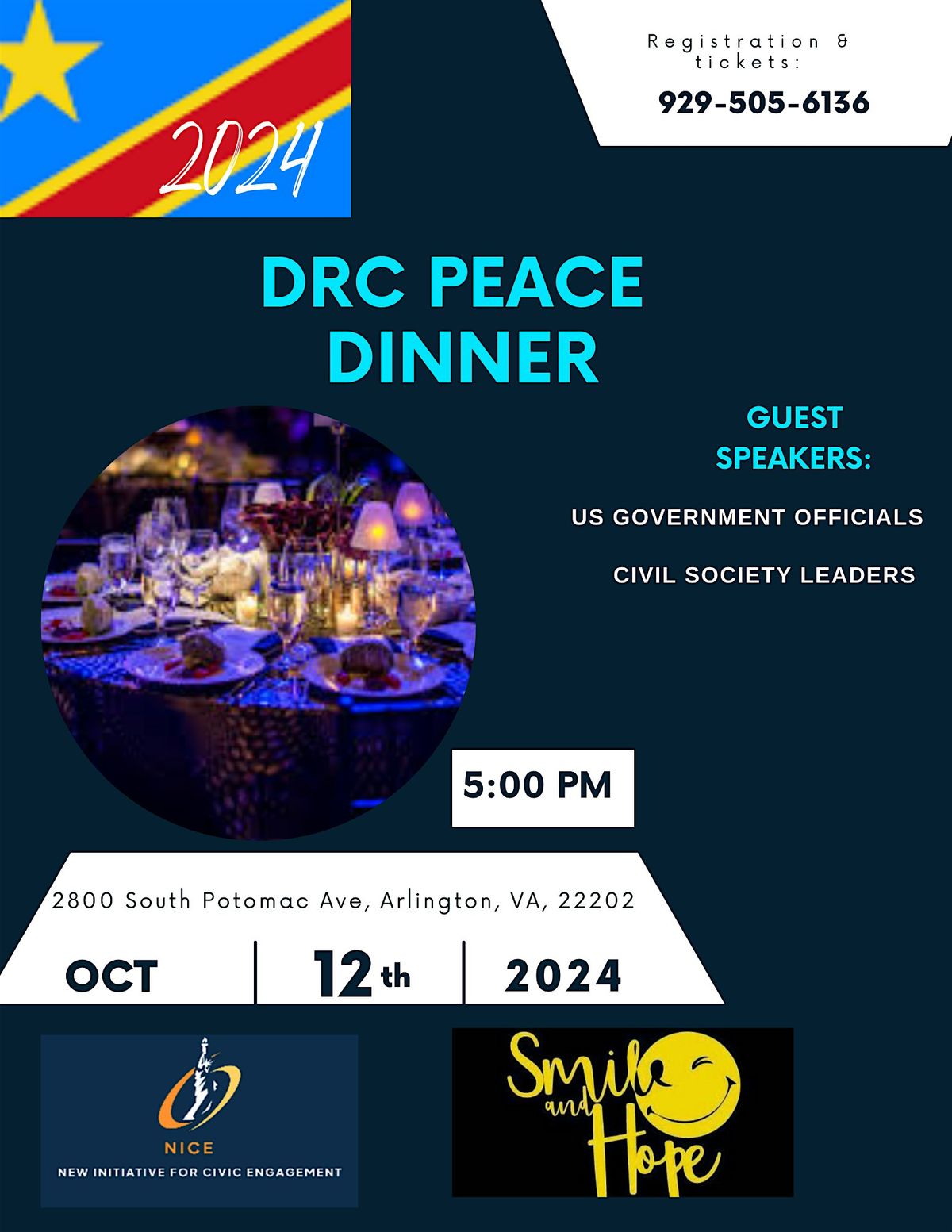 DRC PEACE DINNER, Renaissance Arlington Capital View Hotel, 12 October ...