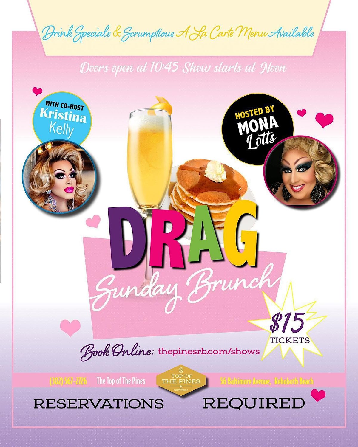 Drag Brunch at Top of the Pines Rehoboth Beach Delaware, The Pines ...
