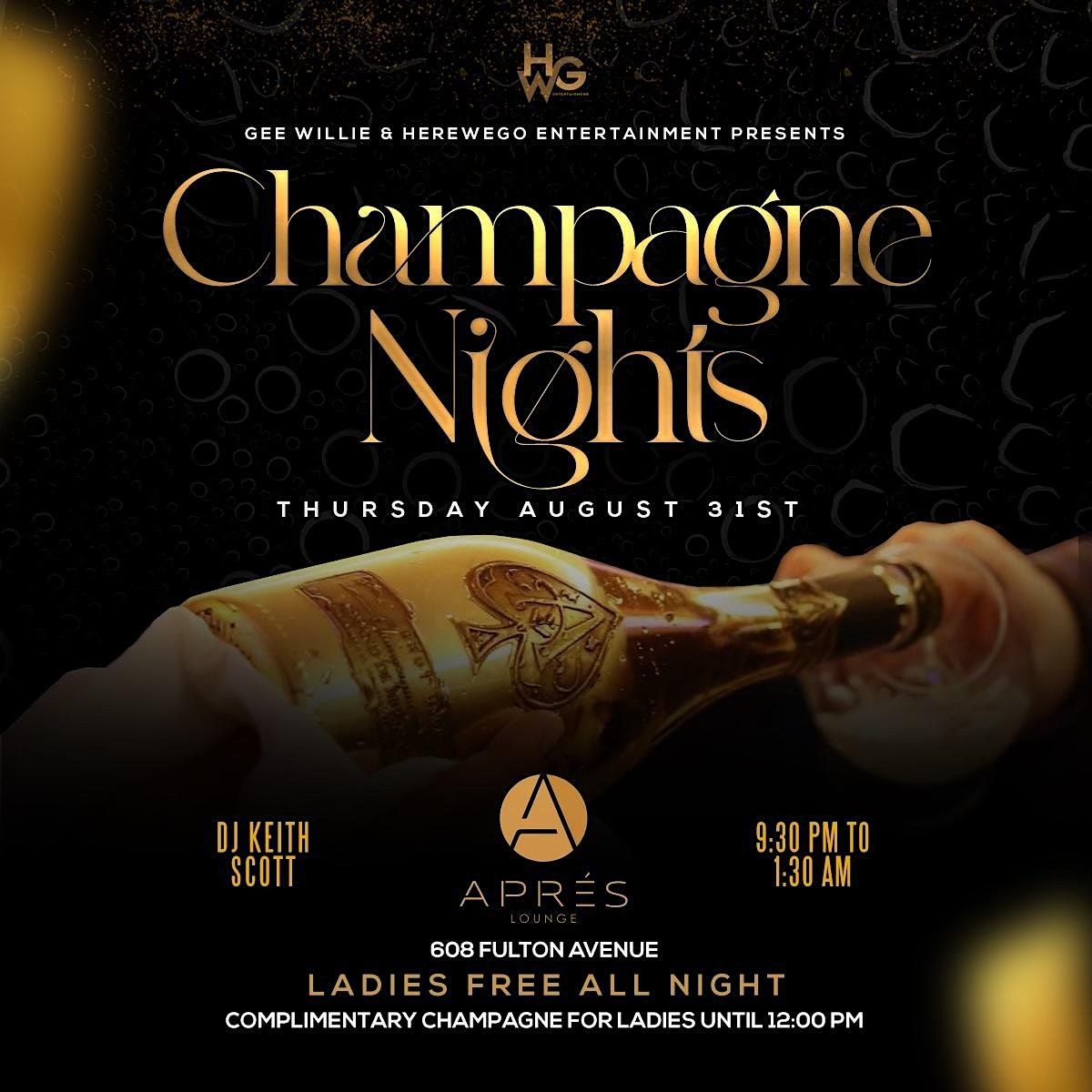 CHAMPAGNE NIGHTS @ APRES LOUNGE, Après Lounge, New Orleans, 7 September ...