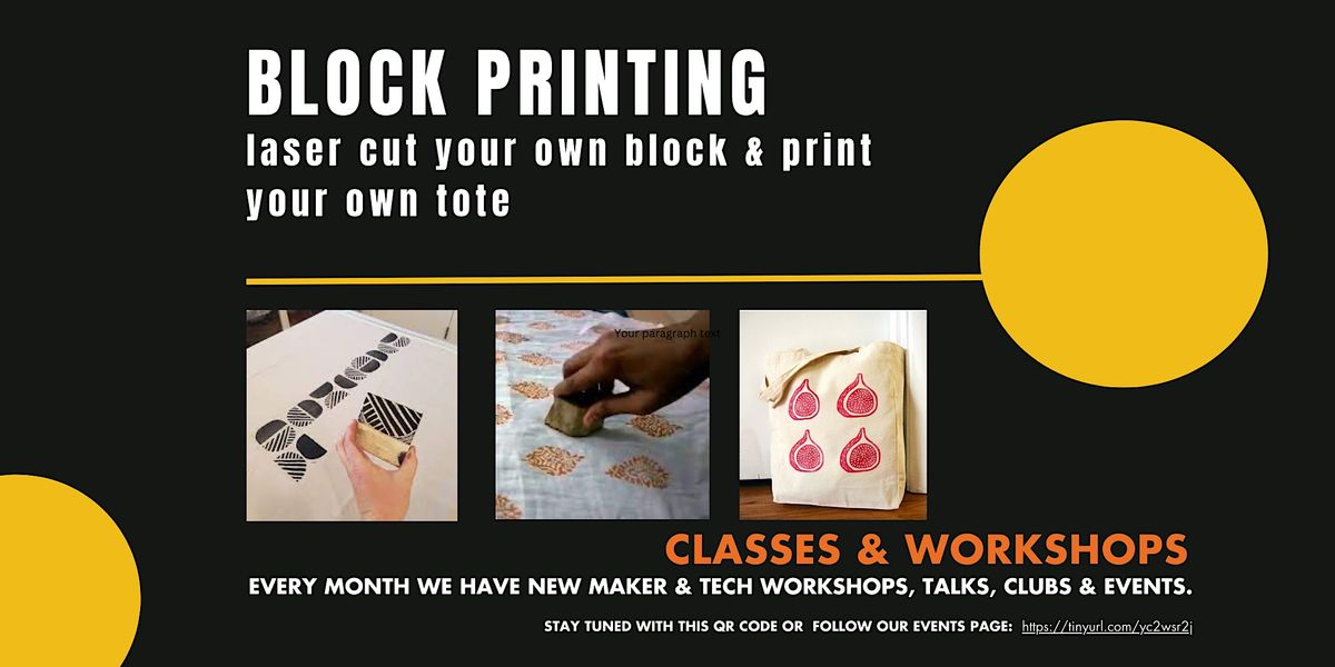 Block Printing: laser cut a block & print your own tote, Bean Path ...