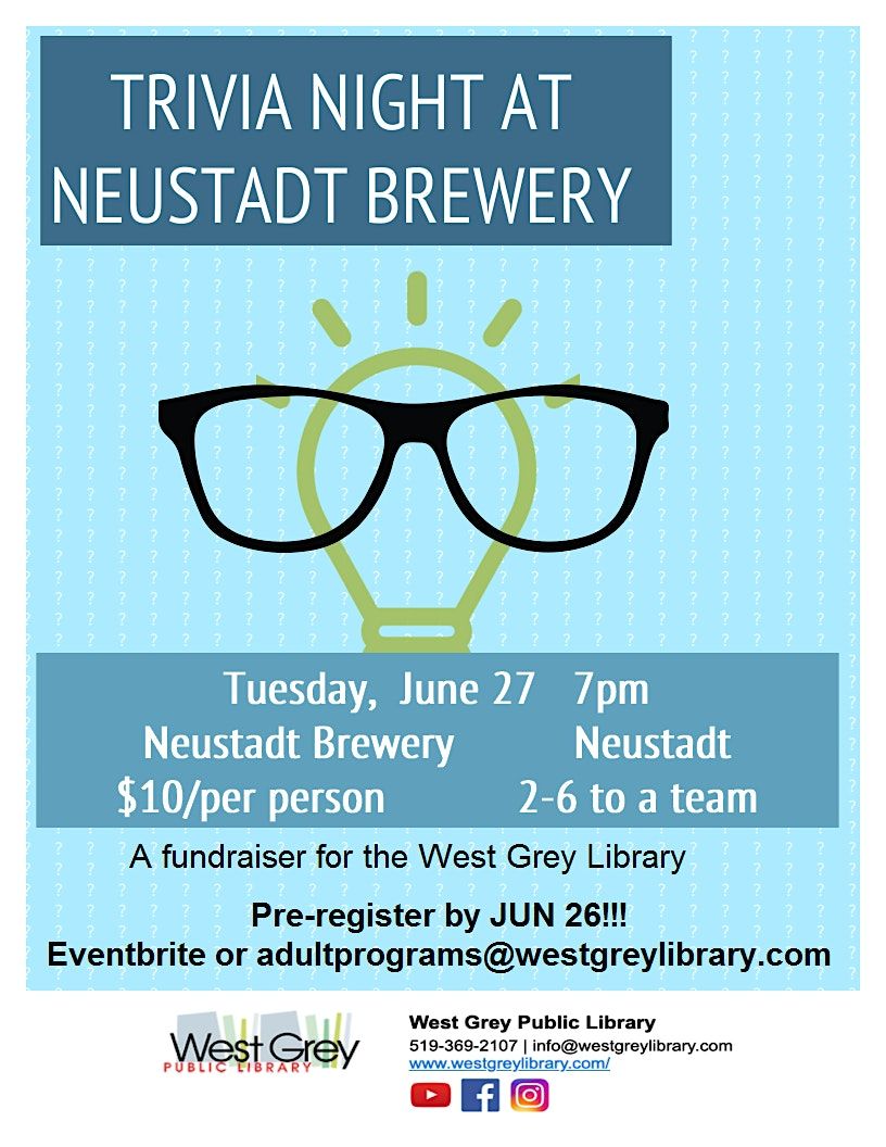 Trivia Night at Neustadt Brewery: a fundraiser for the West Grey ...