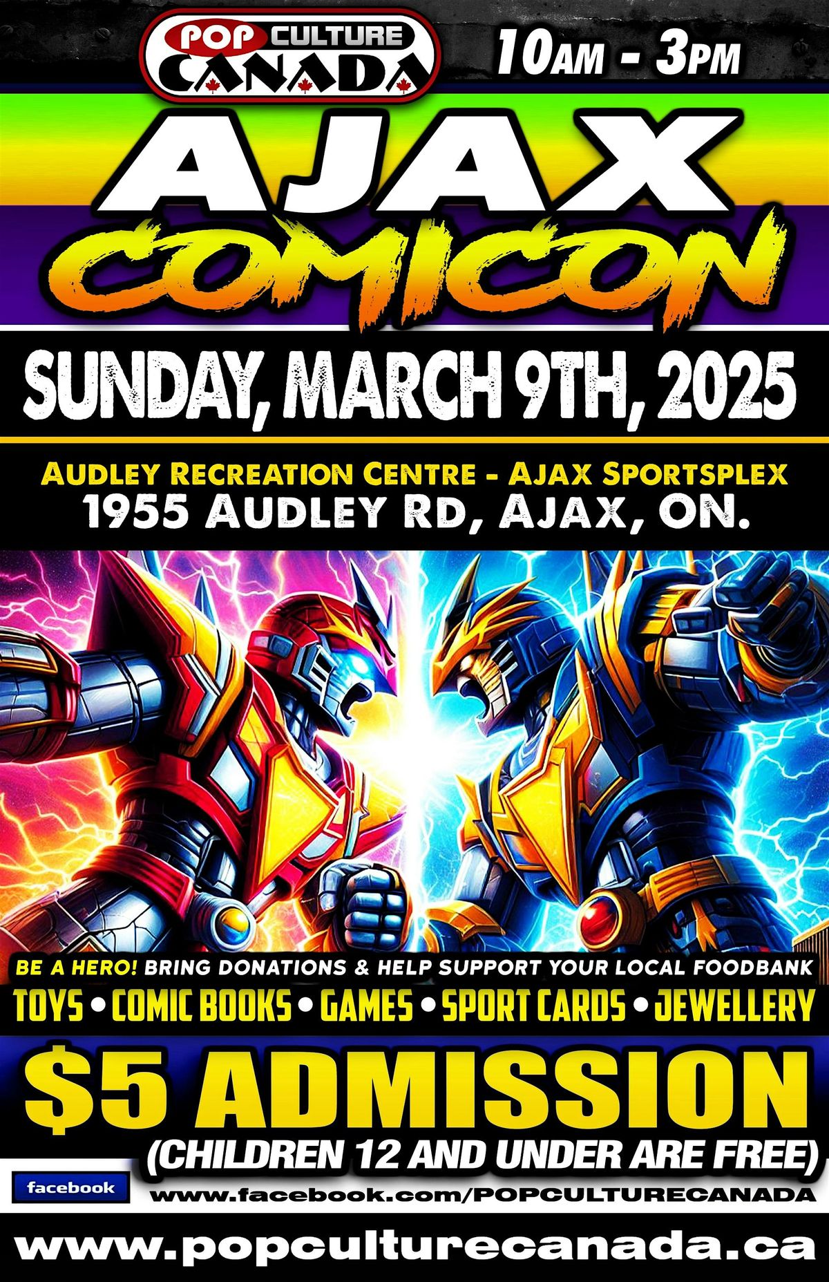 Ajax ComiCon : May 9th 2025 : Comic Con, Ajax Sportsplex, 9 March 2025 ...