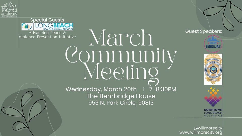 March Community Meeting, The Bembridge House, Long Beach, 20 March 2024 ...