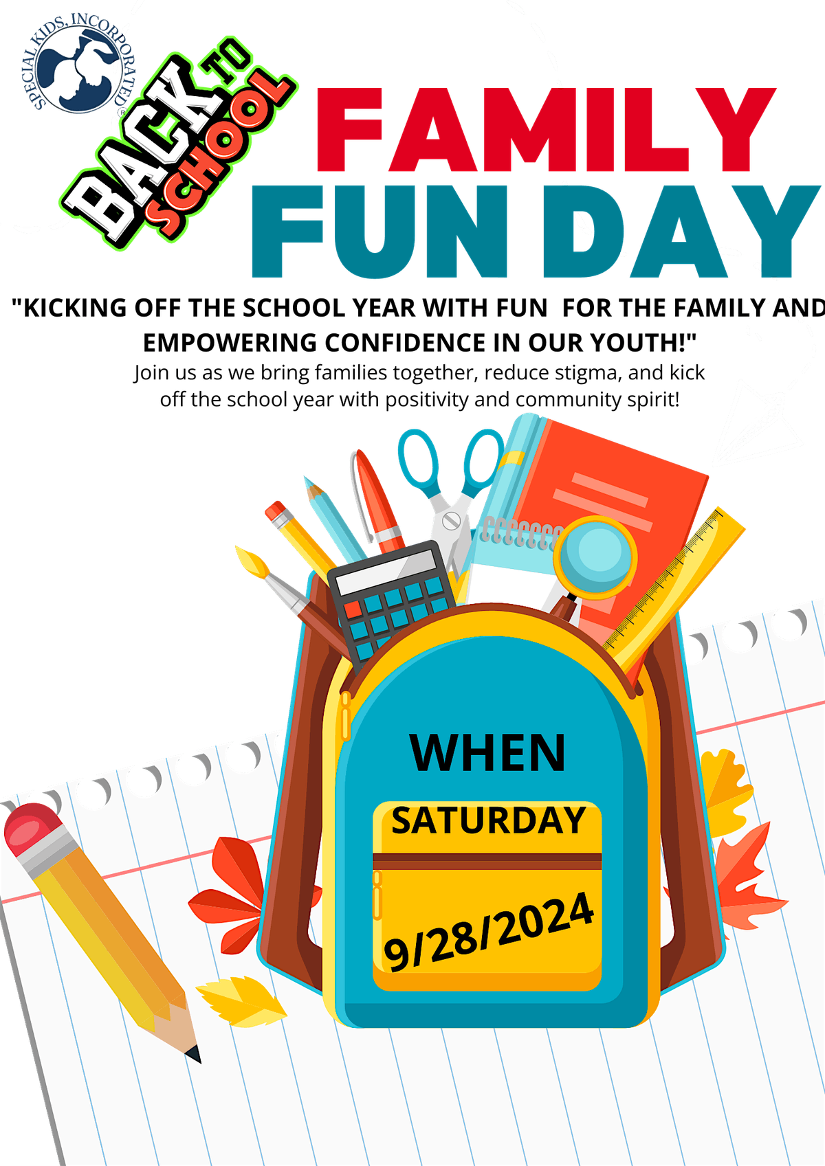 Special Kids, Inc. Back to School Family Fun Day, Tom Bass Regional ...