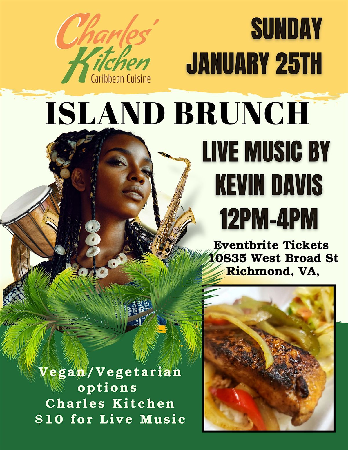 Island Brunch: Vegan and Caribbean Brunch and Live Music, 10835 W Broad ...