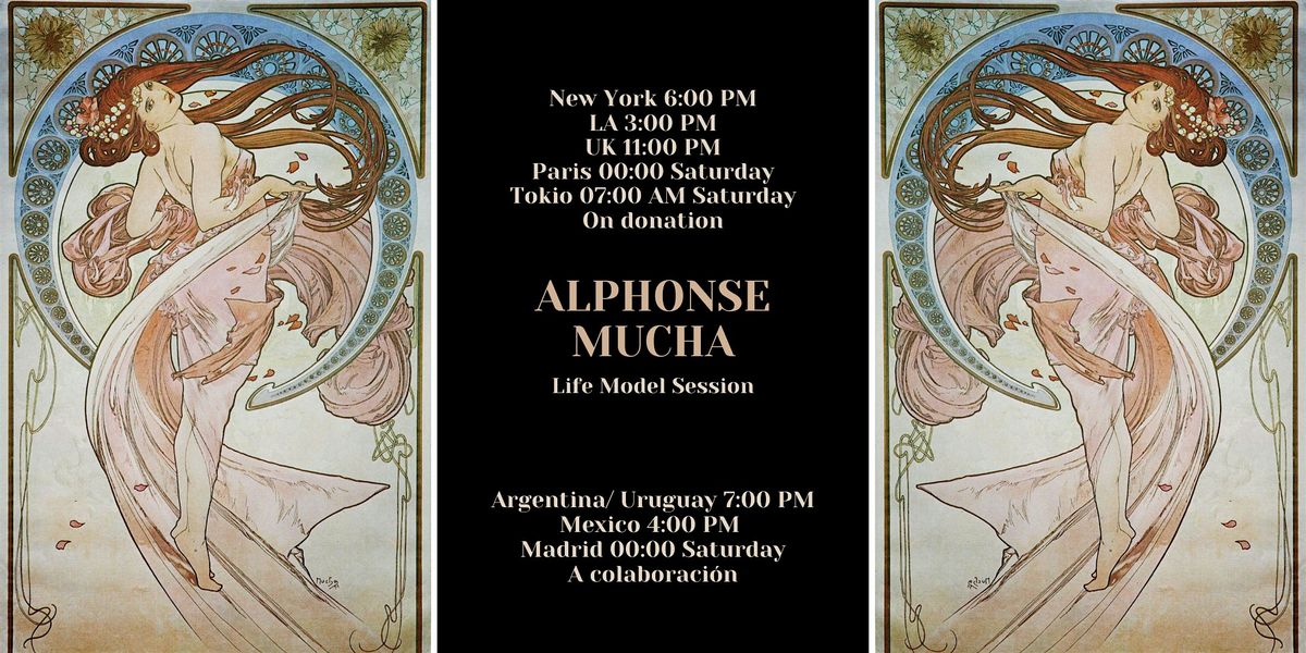 Online Drawing Session Inpired by ALPHONSE MUCHA, July 26 2024 | Online ...