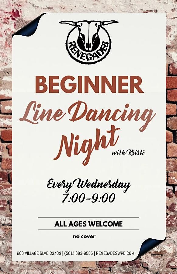 Free Line Dance Lessons | Beginner Family Night at Renegades, Renegades ...