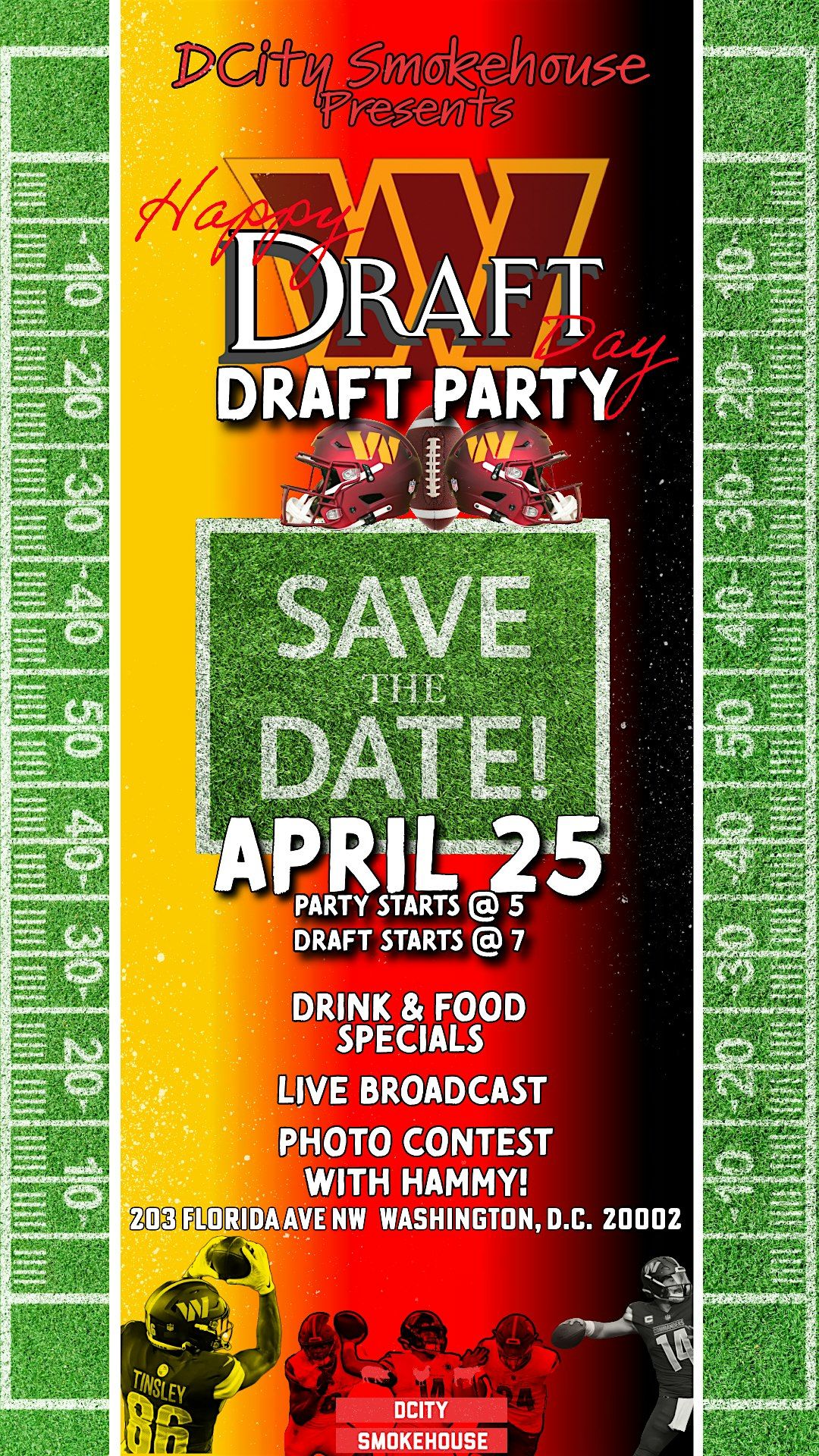 Washington Commanders Draft Party @ DCity Smokehouse, DCity Smokehouse ...