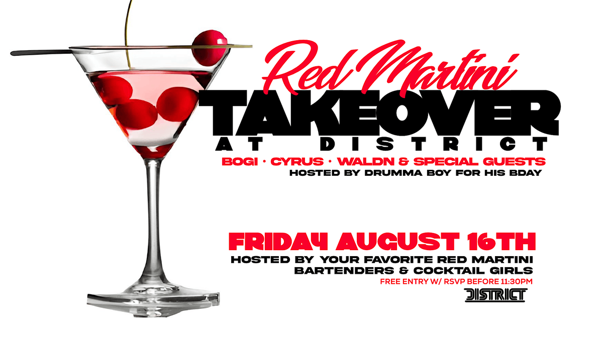 Red Martini Takeover, District Atlanta, 16 August to 17 August ...