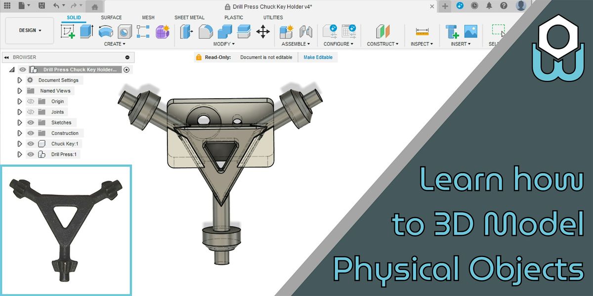 3D Modeling Physical Objects, Open Workshops, North Opdyke Road, Auburn ...