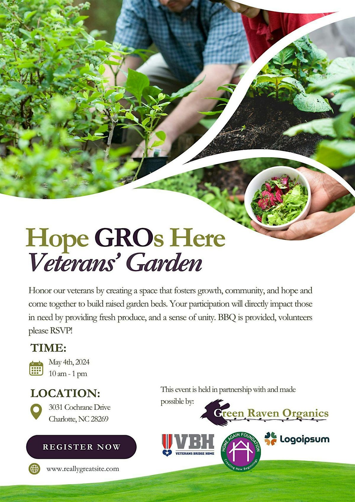 Hope GROs Here Veterans Garden, 3031 Cochrane Dr, Charlotte, 4 May 2024 ...