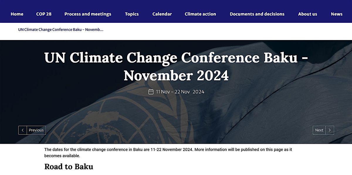 COP 29 Baku, Azerbajan, UnitedNationsClimateConference 2024 GEI ...