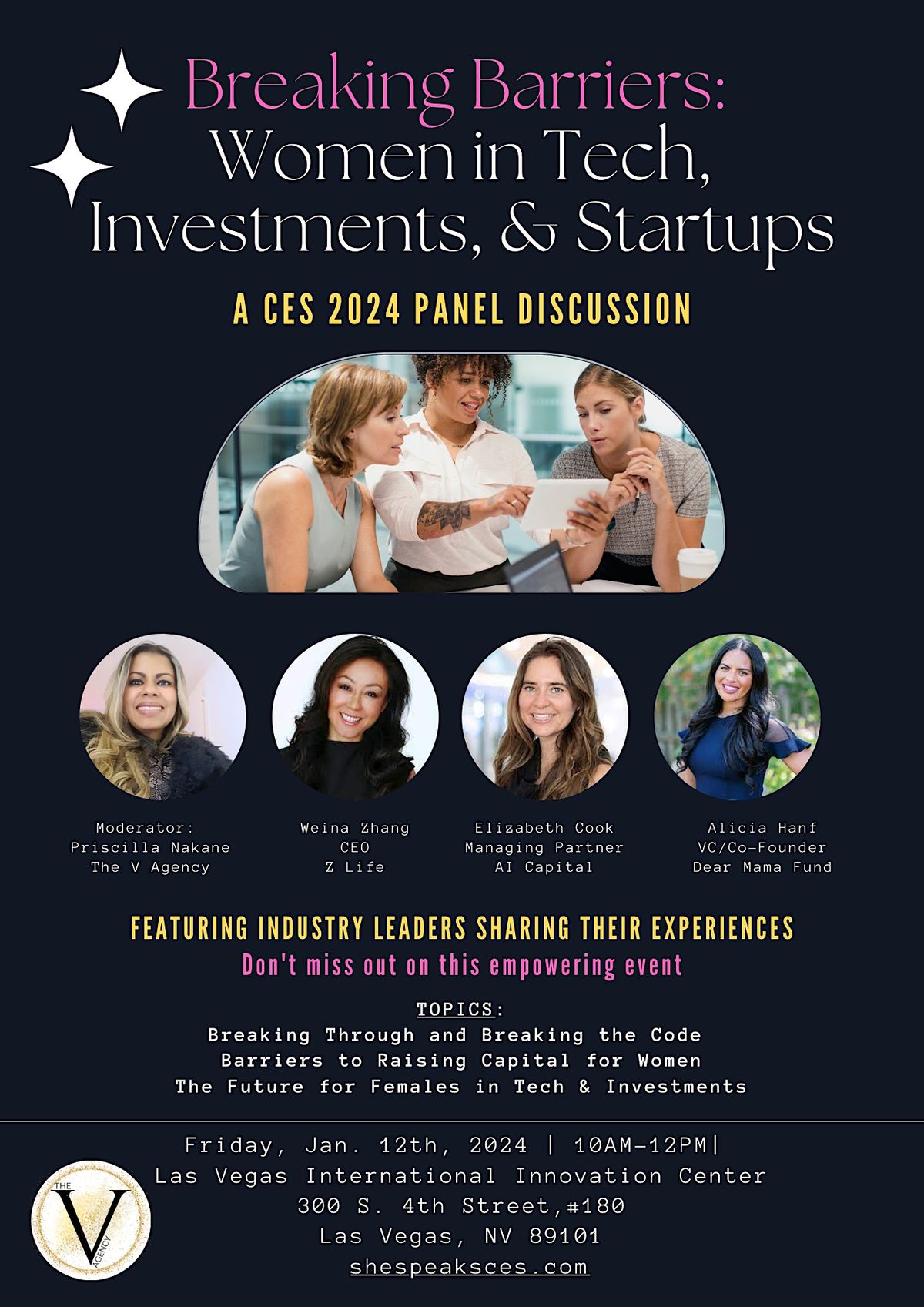 SHE SPEAKS CES Women in Tech, Investments, and Startup Panel Discussion, International ...