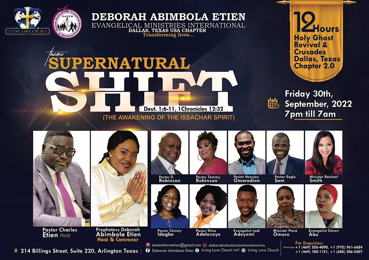 SUPERNATURAL SHIFT (THE AWAKENING OF THE ISSACHAR SPIRIT)All Night ...