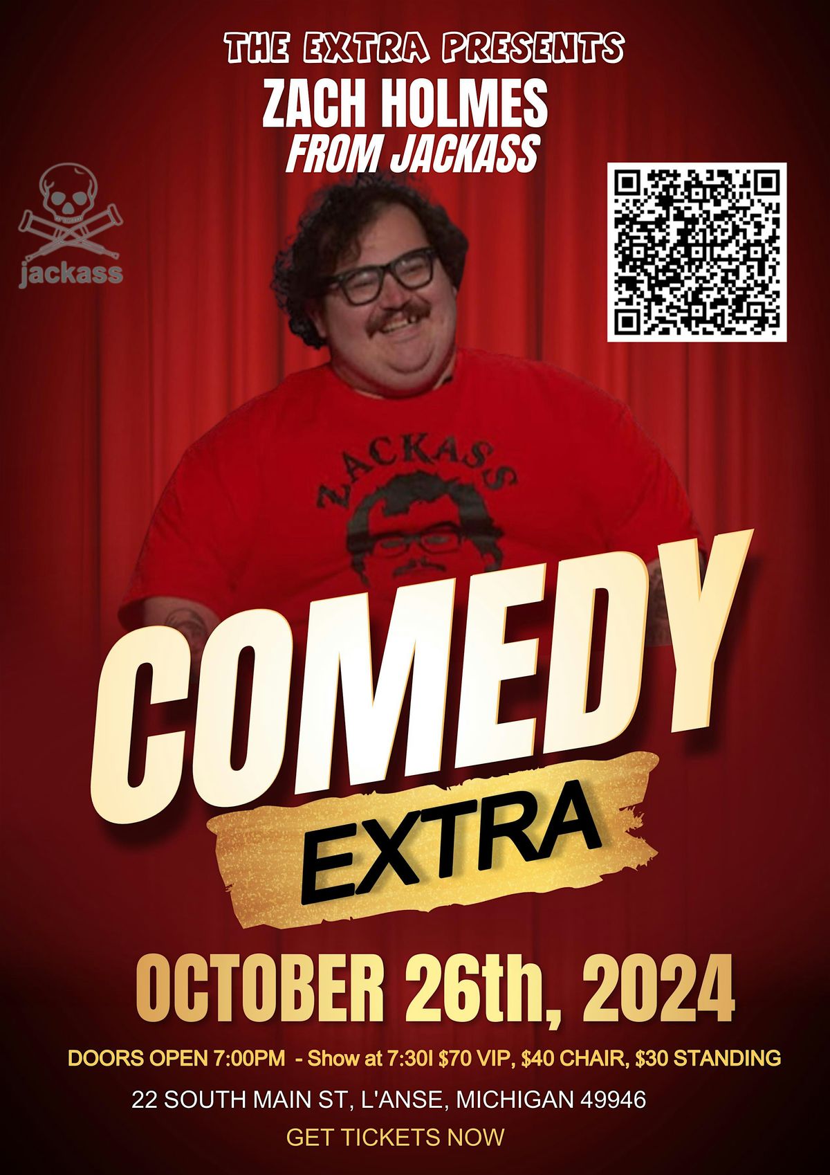 Comedy Extra With Jackass Star Zach Holmes | Zackass, 22 South Main ...