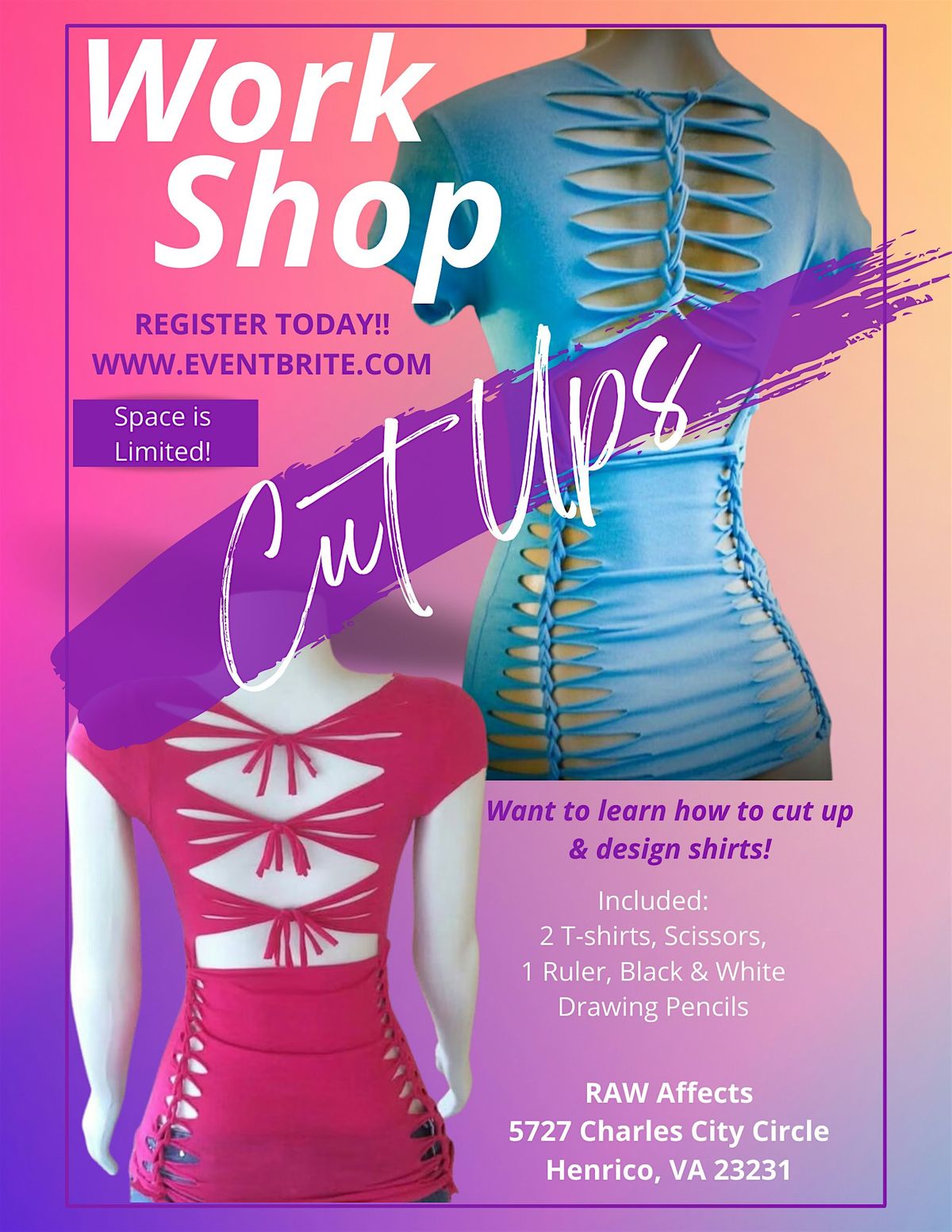 Cut Ups Work Shop, RAW Affects, LLC, Henrico, 21 April 2024 | AllEvents